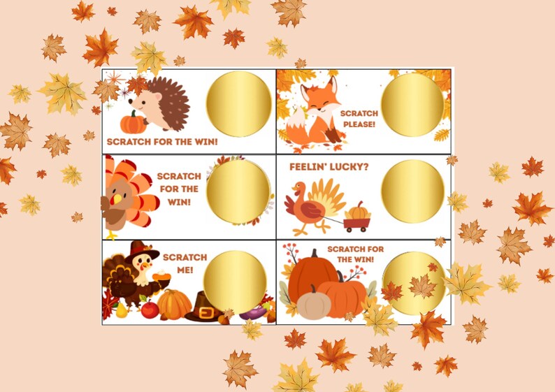 Friendsgiving Party, Scratch off Cards, Friends Thanksgiving ...