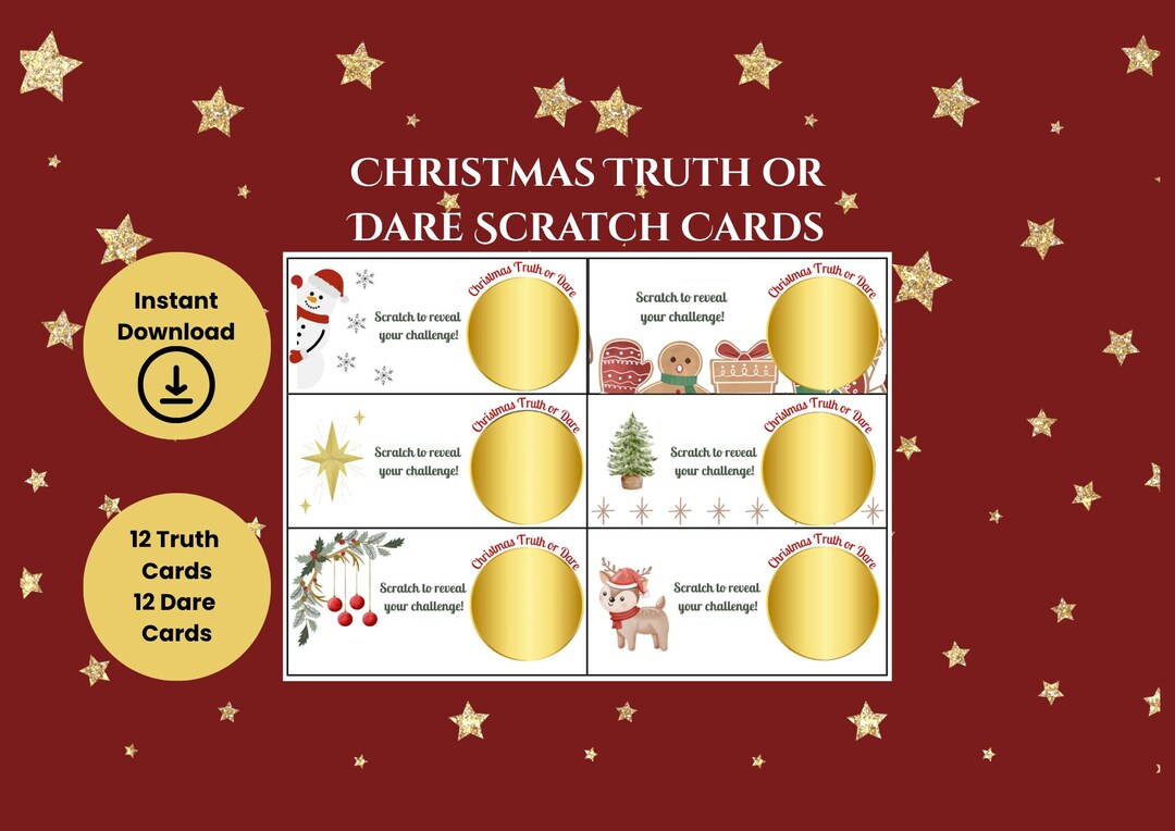 Christmas Truth or Dare Game – Printable Scratch-off Cards | Family ...