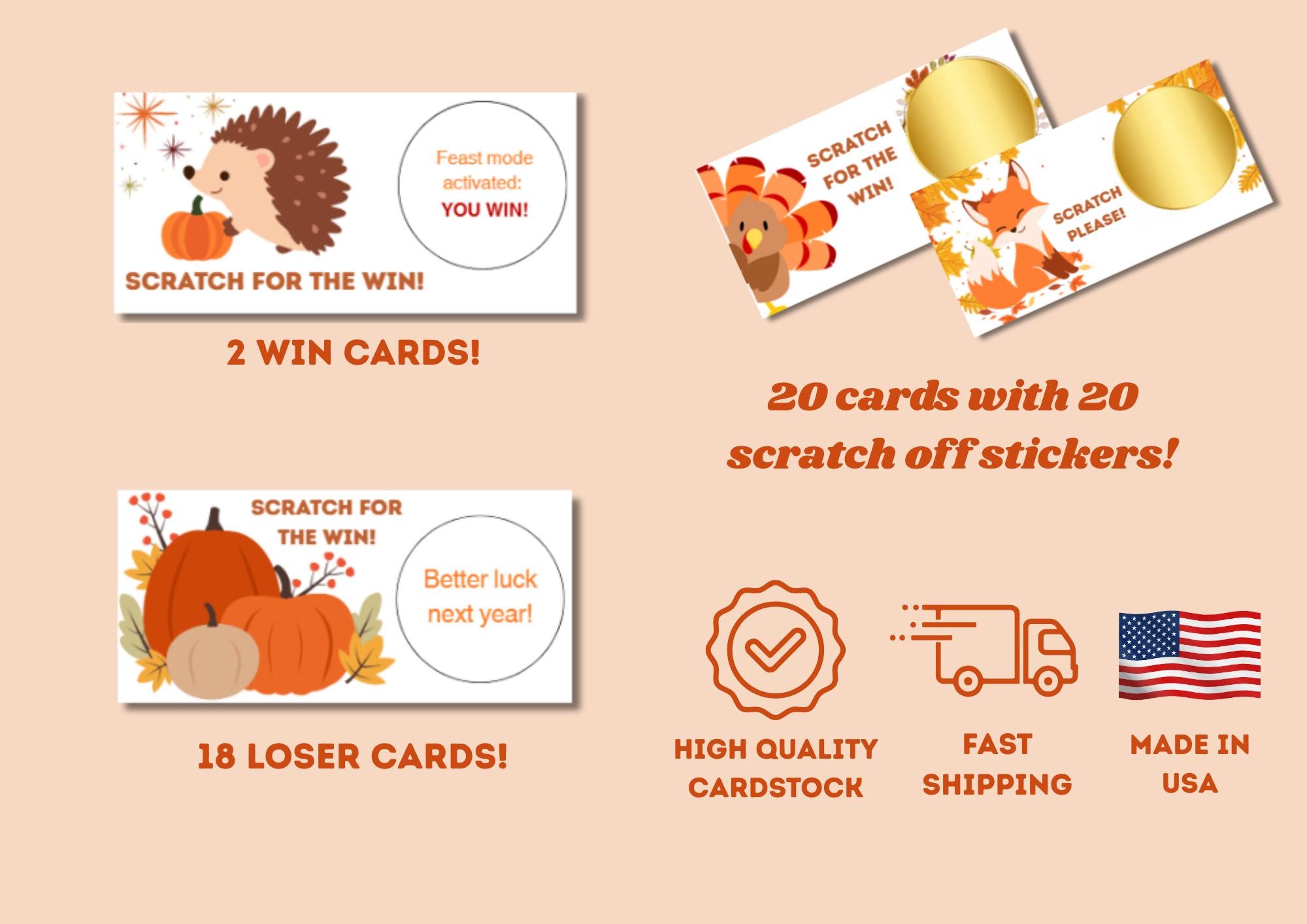 Friendsgiving Party, Scratch off Cards, Friends Thanksgiving ...