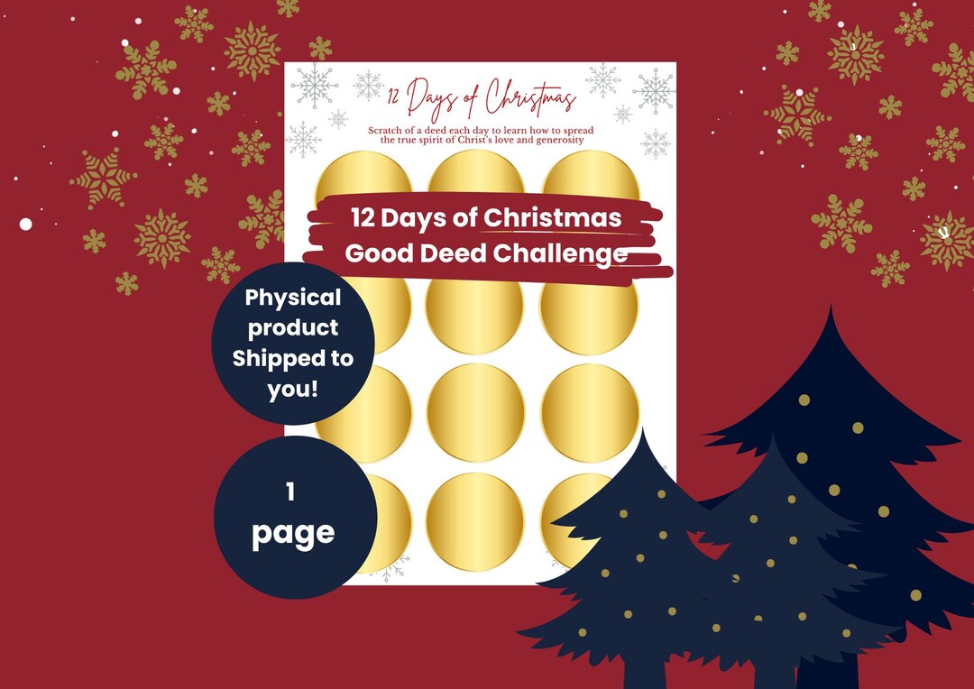 12 Days of Christmas Scratch Off, Christian Advent Calendar, Good Deeds ...