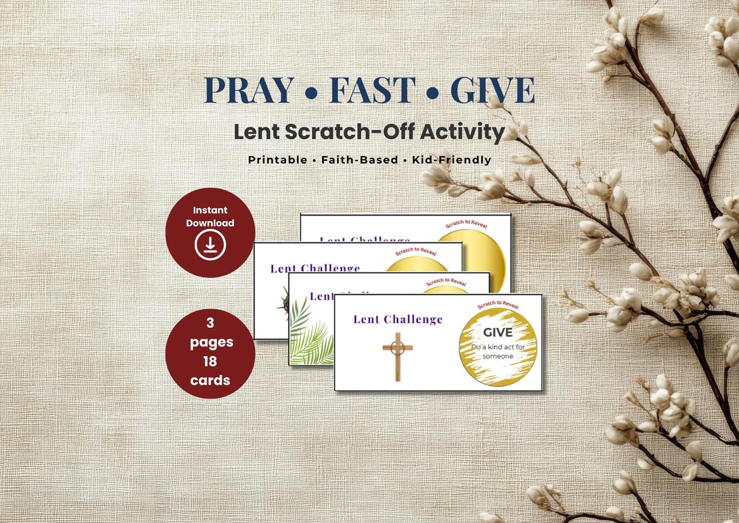 Pray Fast Give Lent Scratch-off Calendar for Kids – Church Games - Etsy