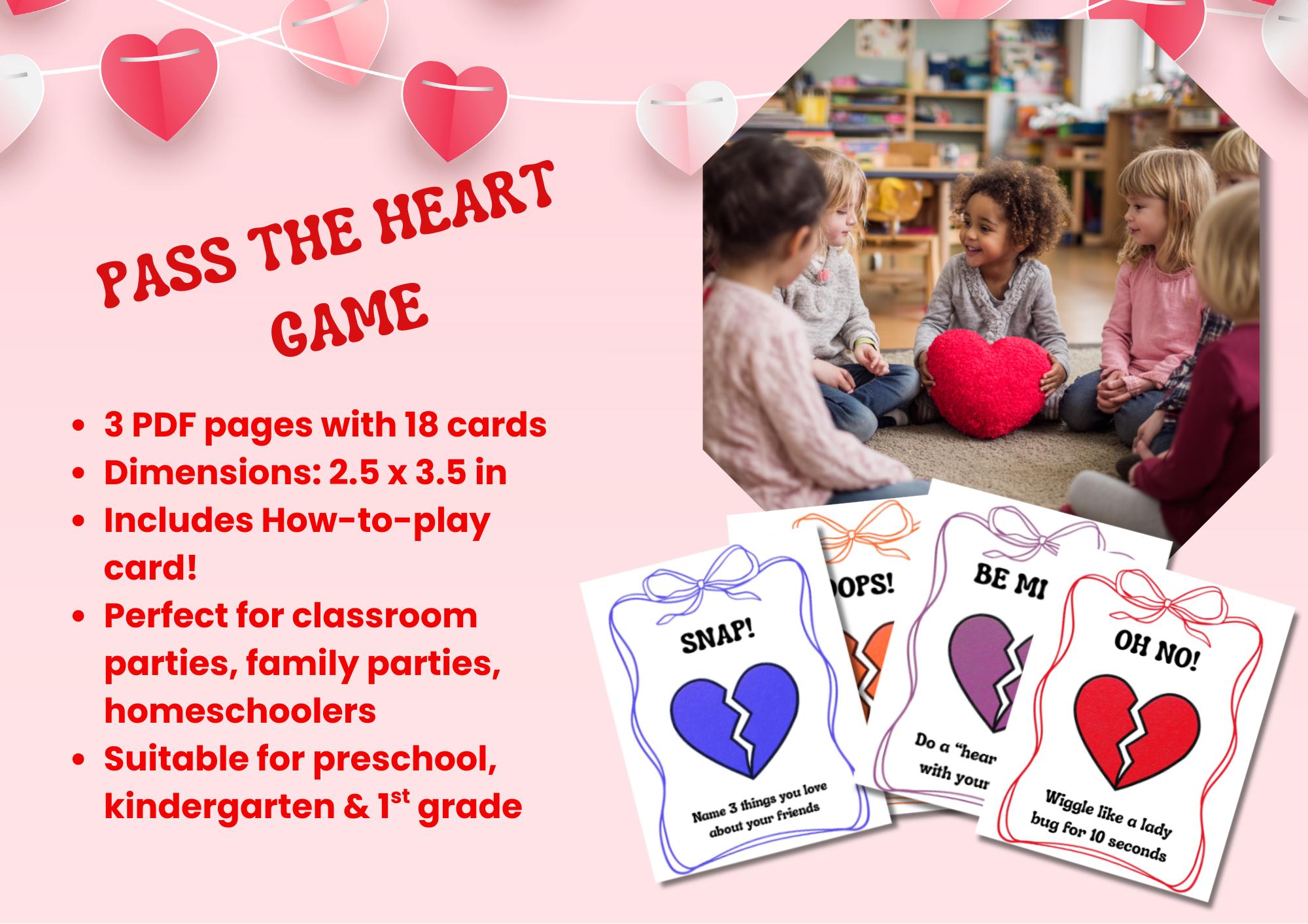 Kindergarten Class Party Printable, Valentine’s Hot Potato Game, Pass ...