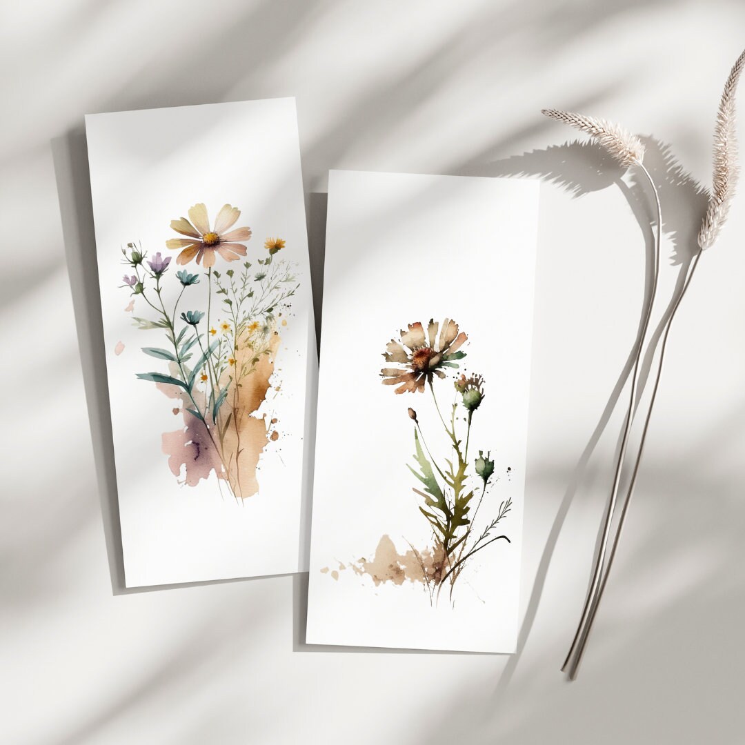 Watercolor Wild Meadow Flowers / Earth Toned Floral Wedding Invitation ...