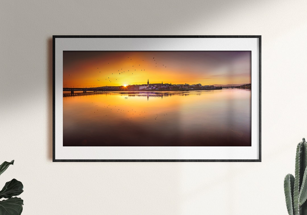 River Foyle Sunset Print Derry Landscape Photography Irish Home Decor ...