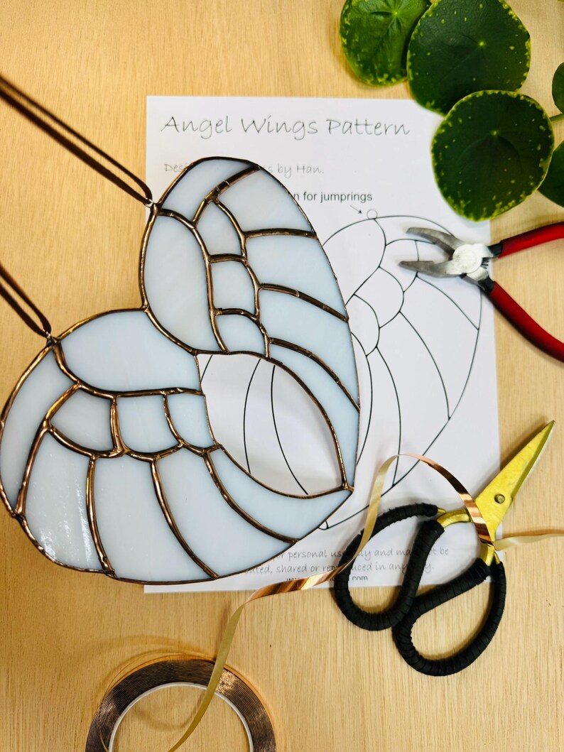 Angel Wings Stained Glass Pattern, DIY Suncatcher (digital Download) - Etsy