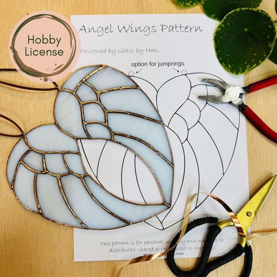 Angel Wings Stained Glass Pattern, DIY Suncatcher (digital Download) - Etsy