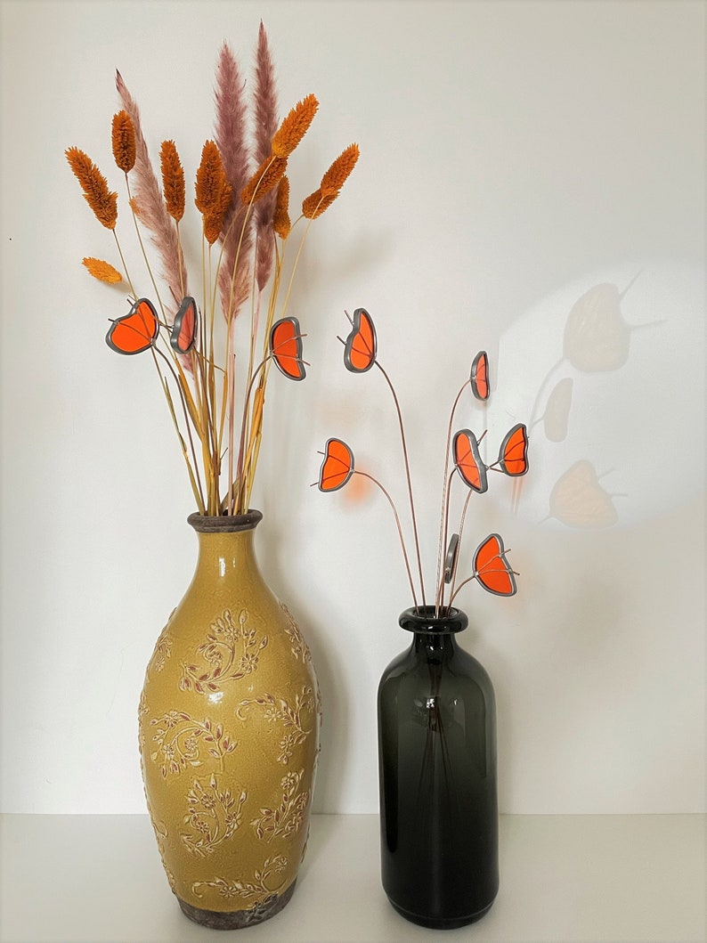 Stained Glass Flower 'poppy of the Field' - Etsy
