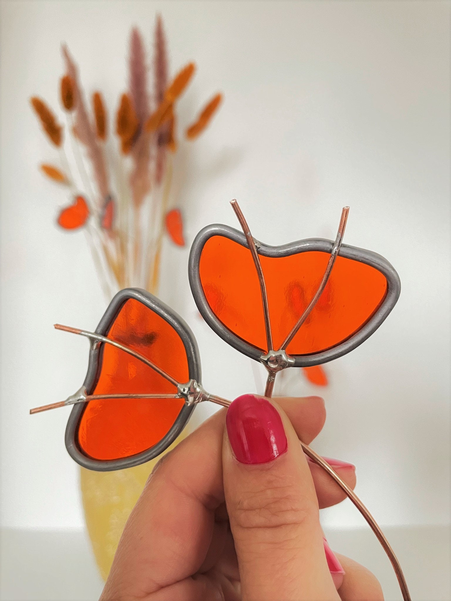 Stained Glass Flower 'poppy of the Field' - Etsy