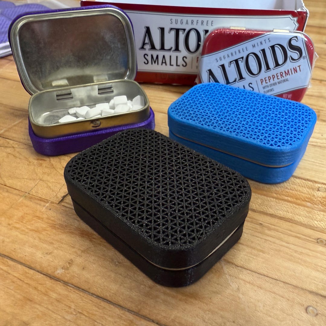 Altoids Smalls Tin Cover // A Modern Upgrade for Any Altoids Smalls Tin With Triangle-textured ...