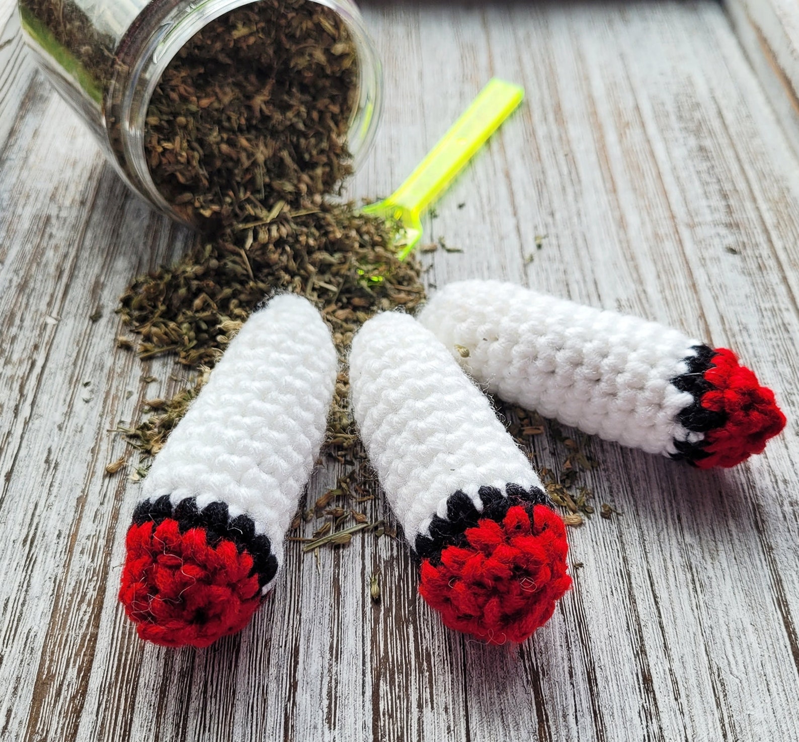 Catnip Blunts | Crochet Cat Doobies | Kitty Yarn Toy | Funny Gag Gift ...