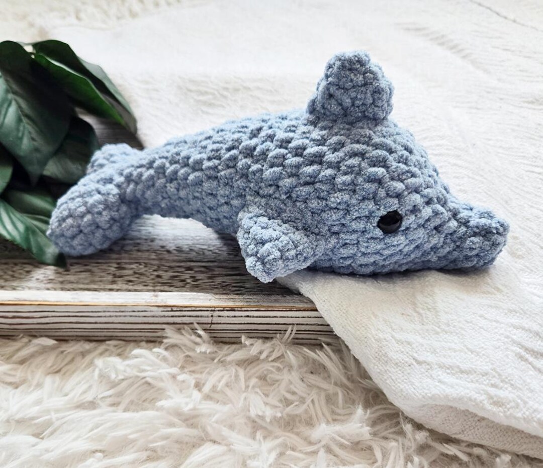 Dolphin Plushie | Crochet Stuffy | Blue Ocean Animal | Porpoise ...