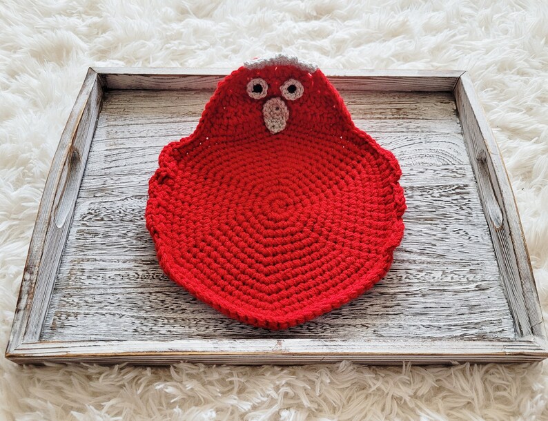 Pattern Only- Crochet Chicken Rooster Trivet, Hen Hot Pad, Farm Life ...