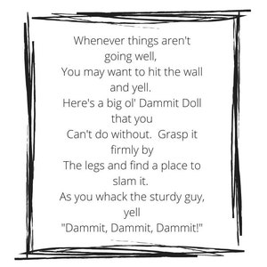 PATTERN ONLY- Large Dammit Doll | PDF | Stash Buster |stress Relief ...