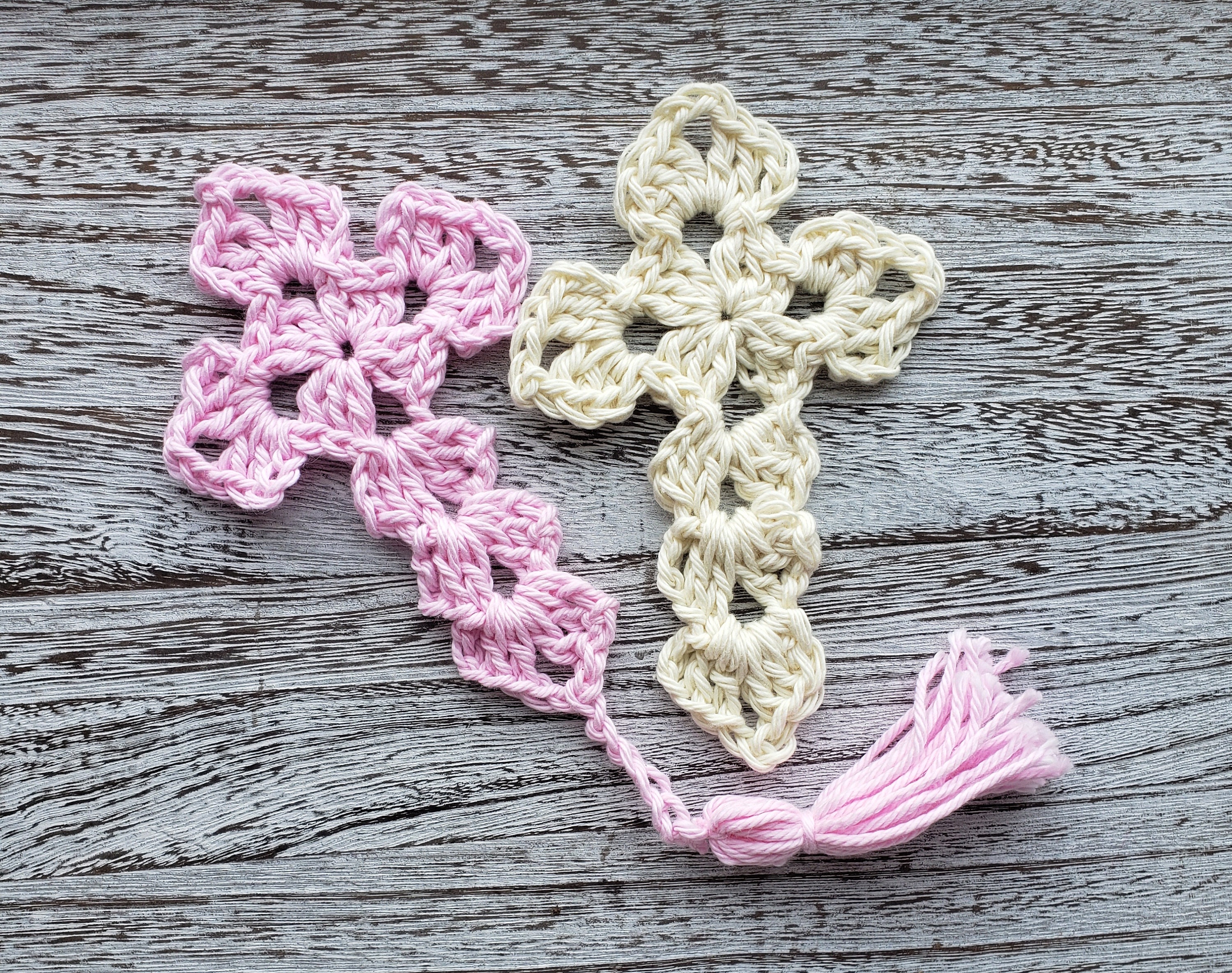 Crochet Cross Bookmark With Tassel, Vintage Inspired Cotton Bible Page ...