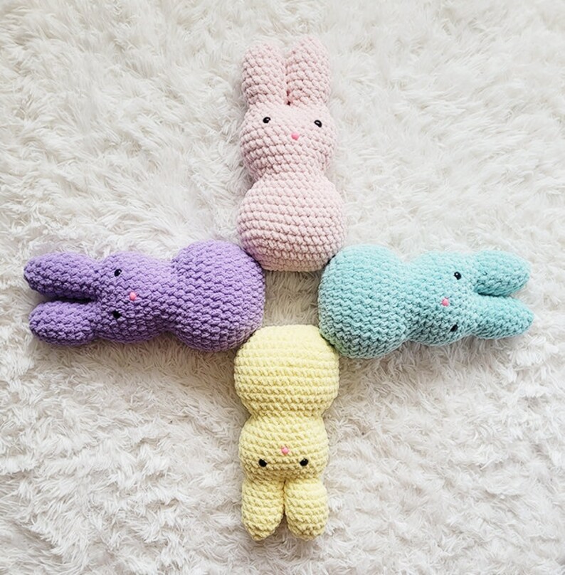 Bunny Peep Plushie | Crochet Stuffie | Custom Color Easter Animal | Rabbit | Stuffed Animal Toy ...