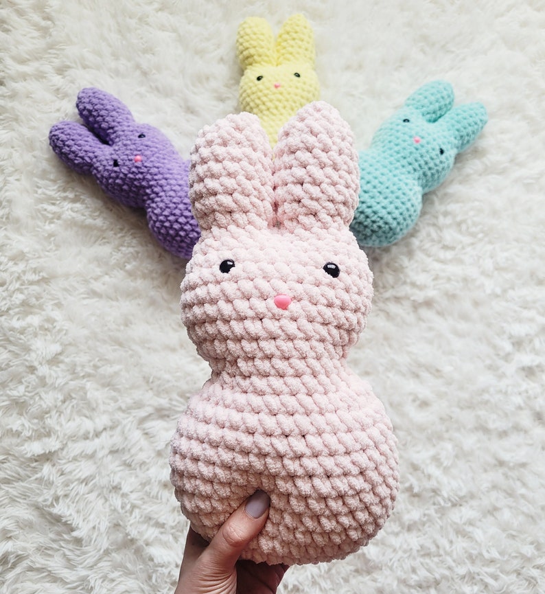 Bunny Peep Plushie | Crochet Stuffie | Custom Color Easter Animal | Rabbit | Stuffed Animal Toy ...