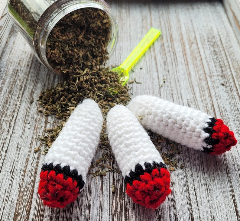 Catnip Blunts | Crochet Cat Doobies | Kitty Yarn Toy | Funny Gag Gift ...