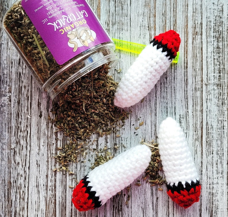 Catnip Blunts | Crochet Cat Doobies | Kitty Yarn Toy | Funny Gag Gift ...