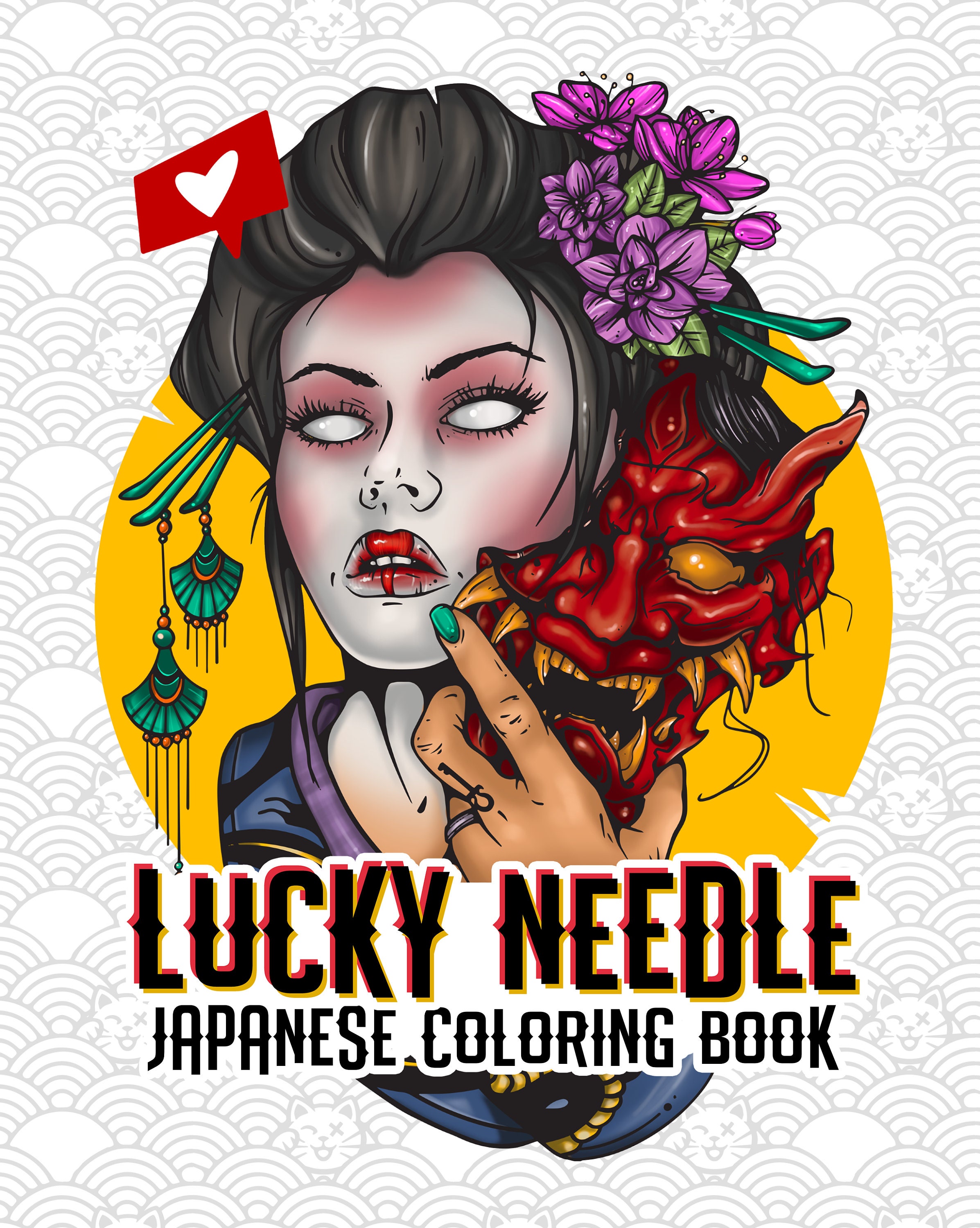 Japanese Coloring Book A Collaboration Of Skulls And Etsy