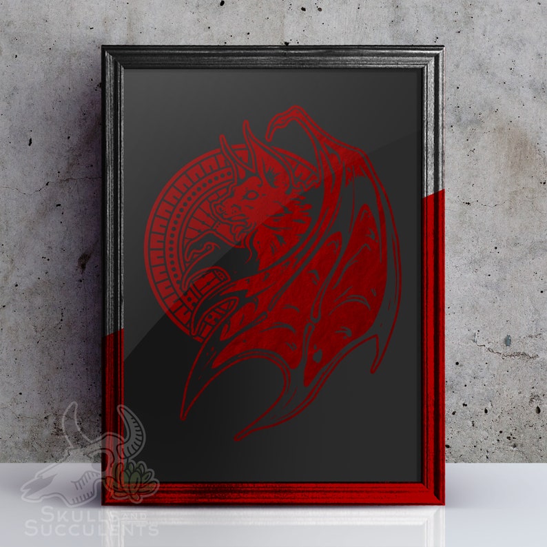 Bat Medallion Foil Art Print - Etsy
