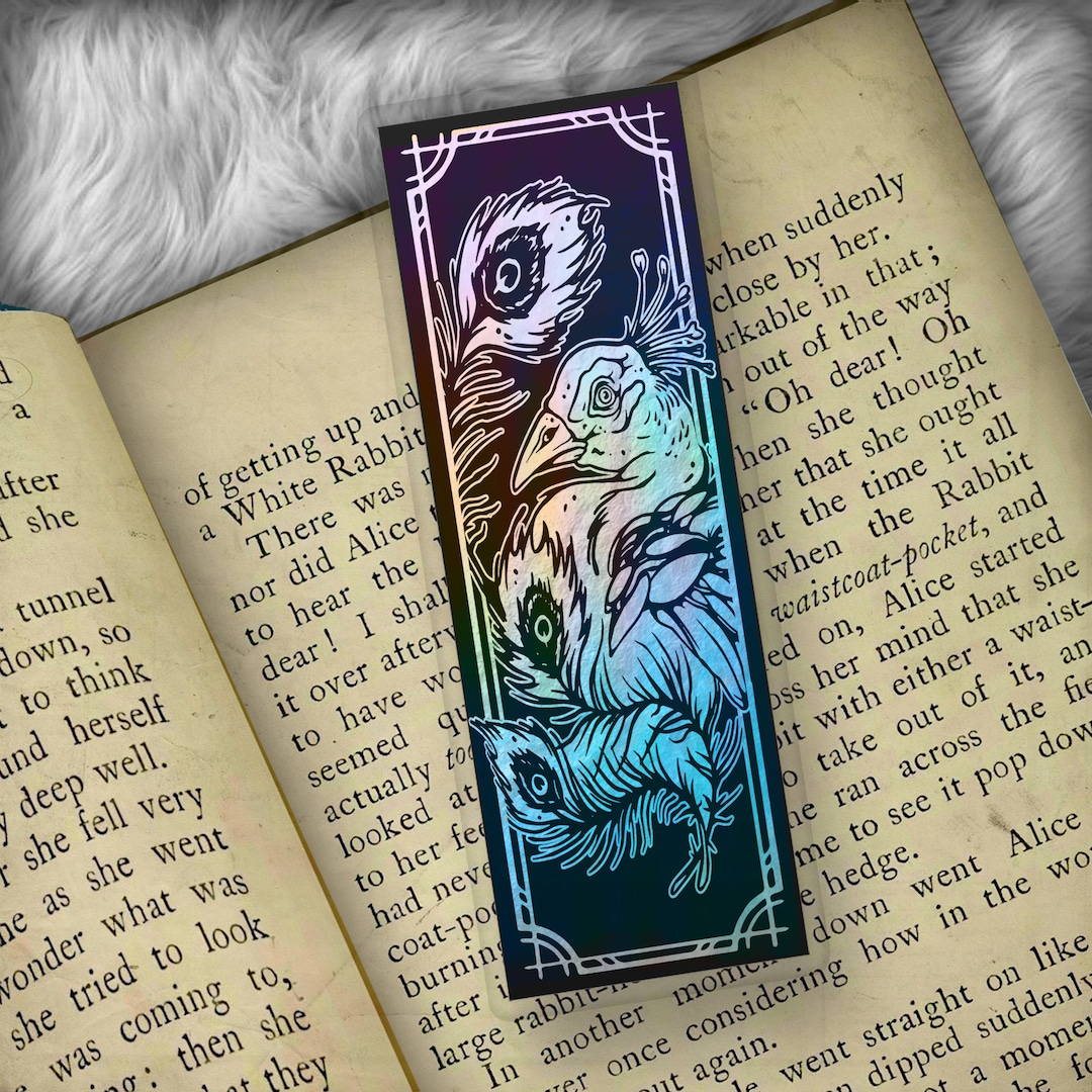 Peacock Feathers Foil Art Bookmark - Etsy