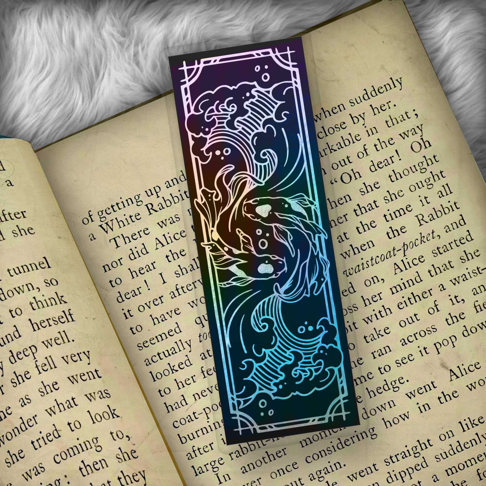Fish Pisces Ying Yang Foil Art Bookmark
