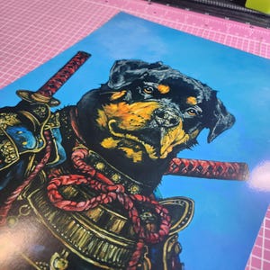 Samurai Rottweiler Dog Signed Limited Fine Art Print - Etsy