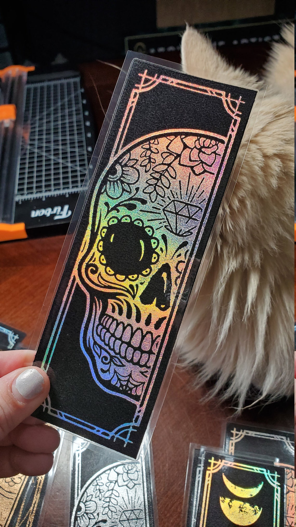 Day of the Dead Skull Foil Art Bookmark - Etsy