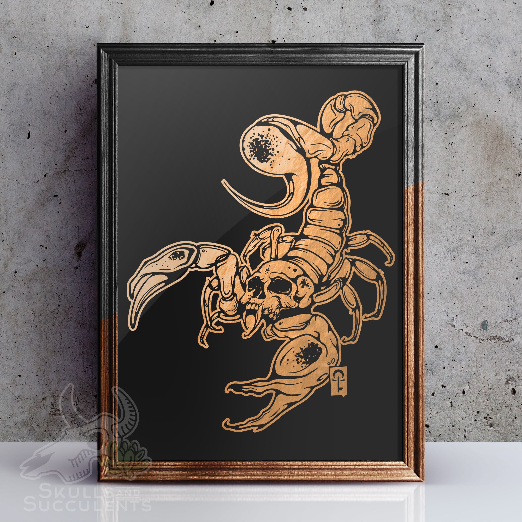 Death Skull Scorpion Foil Art Print - Etsy UK