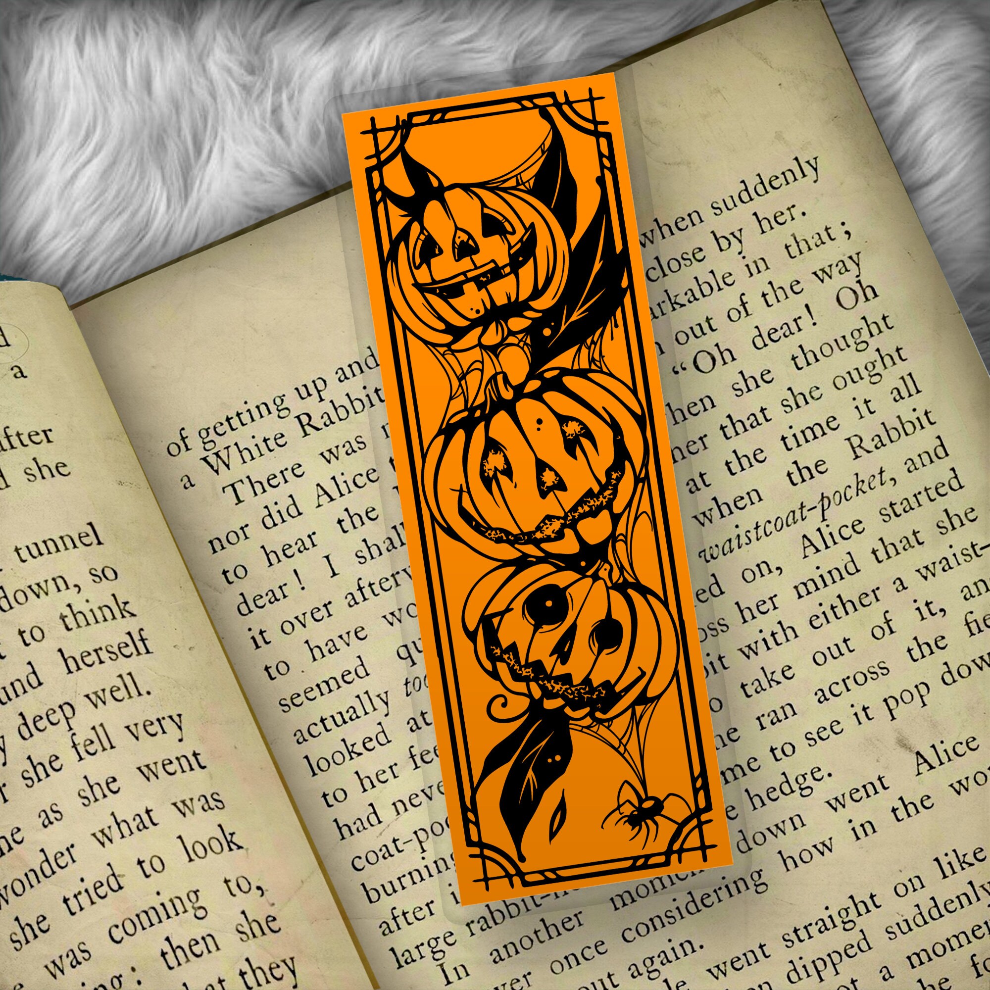 Halloween Pumpkins Foil Art Bookmark | Etsy