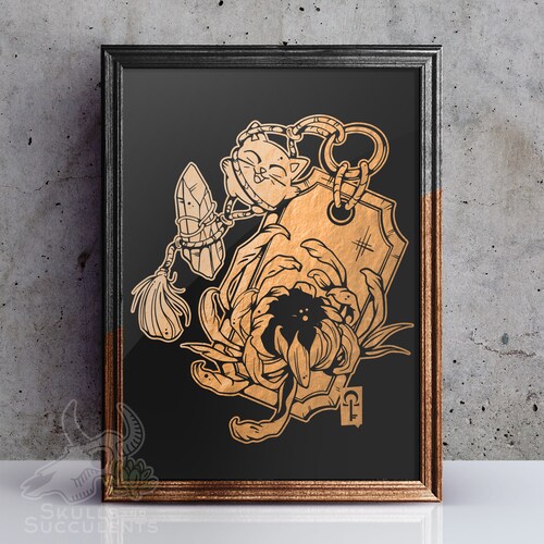 Chochin Obake Yokai Foil Art Print - Etsy