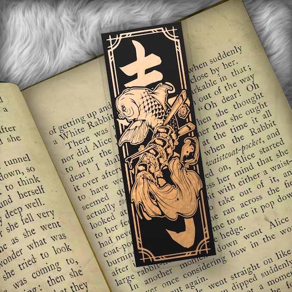 Japanese Koi Fish Sushi Foil Art Bookmark - Etsy