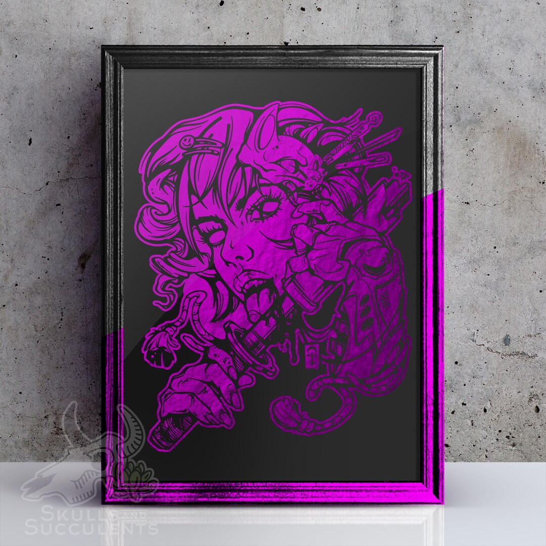 Cyber Ninja Foil Art Print - Etsy