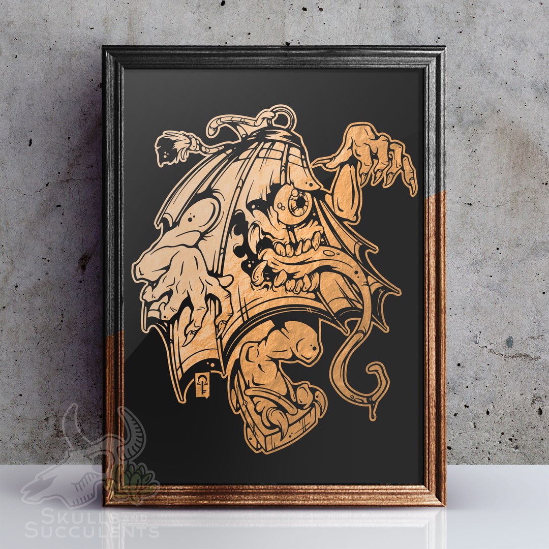 Kasa Obake Yokai Foil Art Print - Etsy