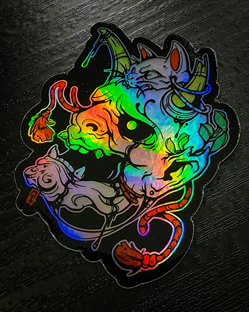Japanese Hannya Mask Holographic Sticker - Etsy
