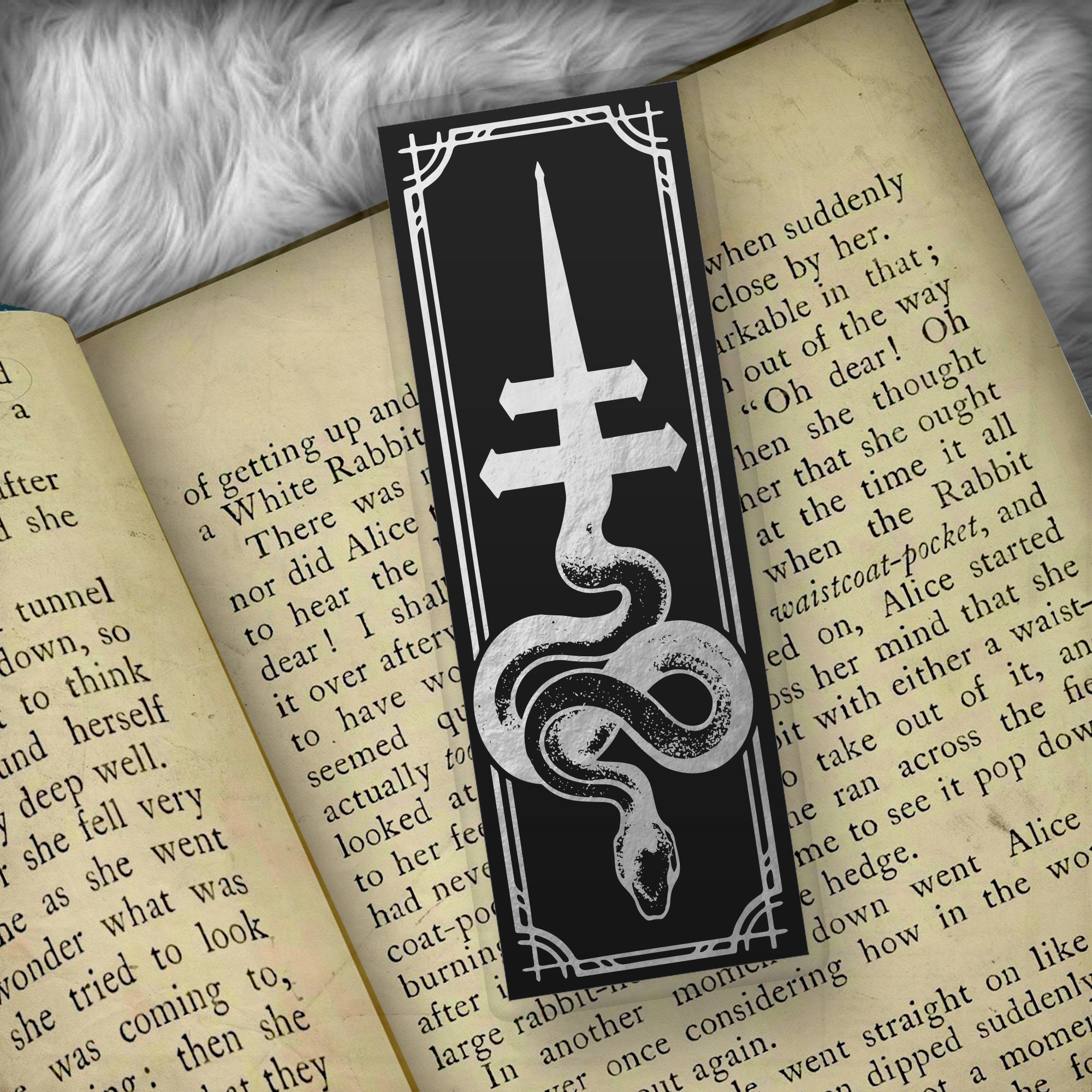 Leviathan Cross Snake Foil Art Bookmark - Etsy