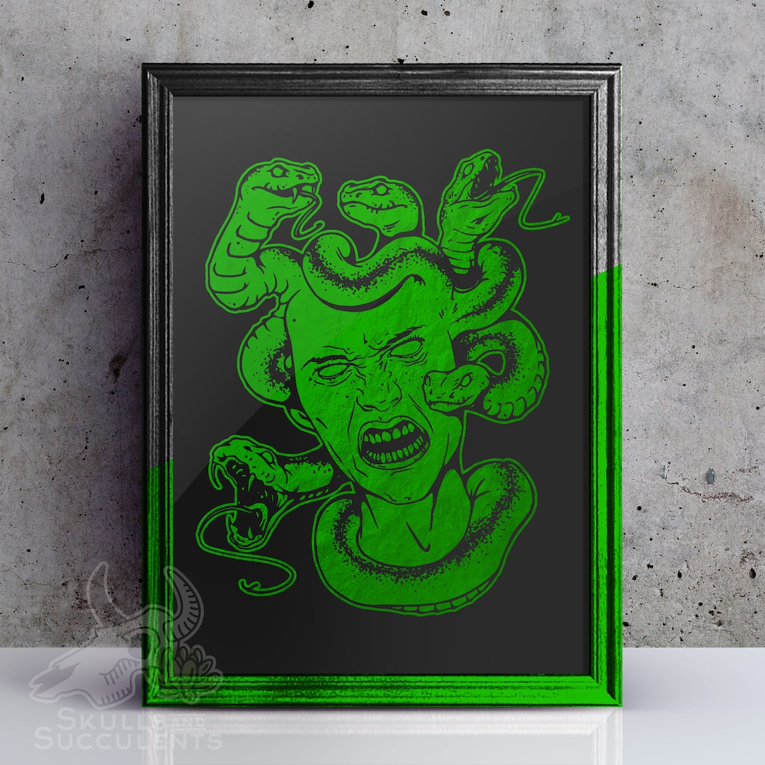 Angry Medusa Foil Art Print - Etsy