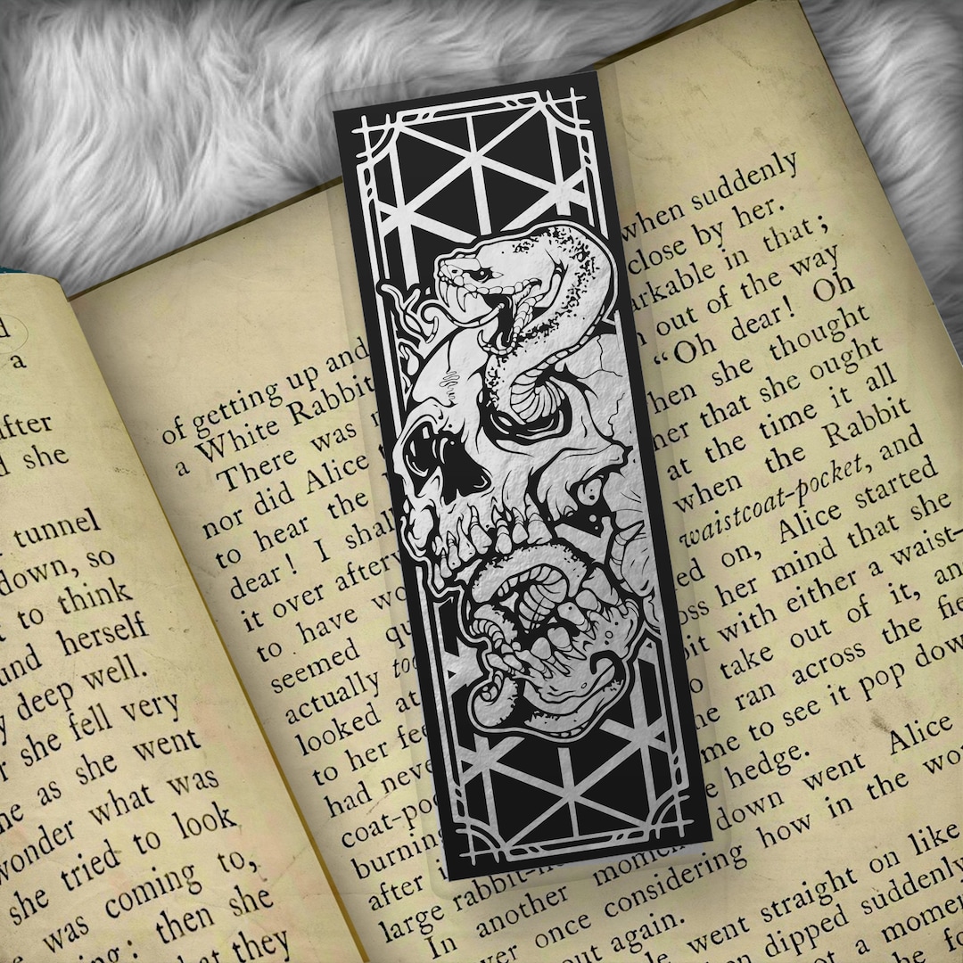 Skull and Snake Foil Art Bookmark - Etsy