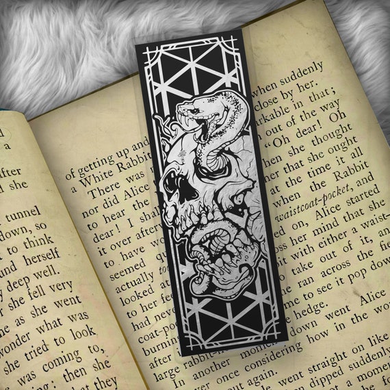 Skull and Snake Foil Art Bookmark - Etsy