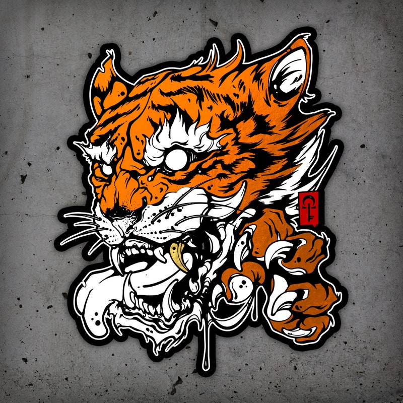 Fierce Tiger Vinyl Decal - Etsy