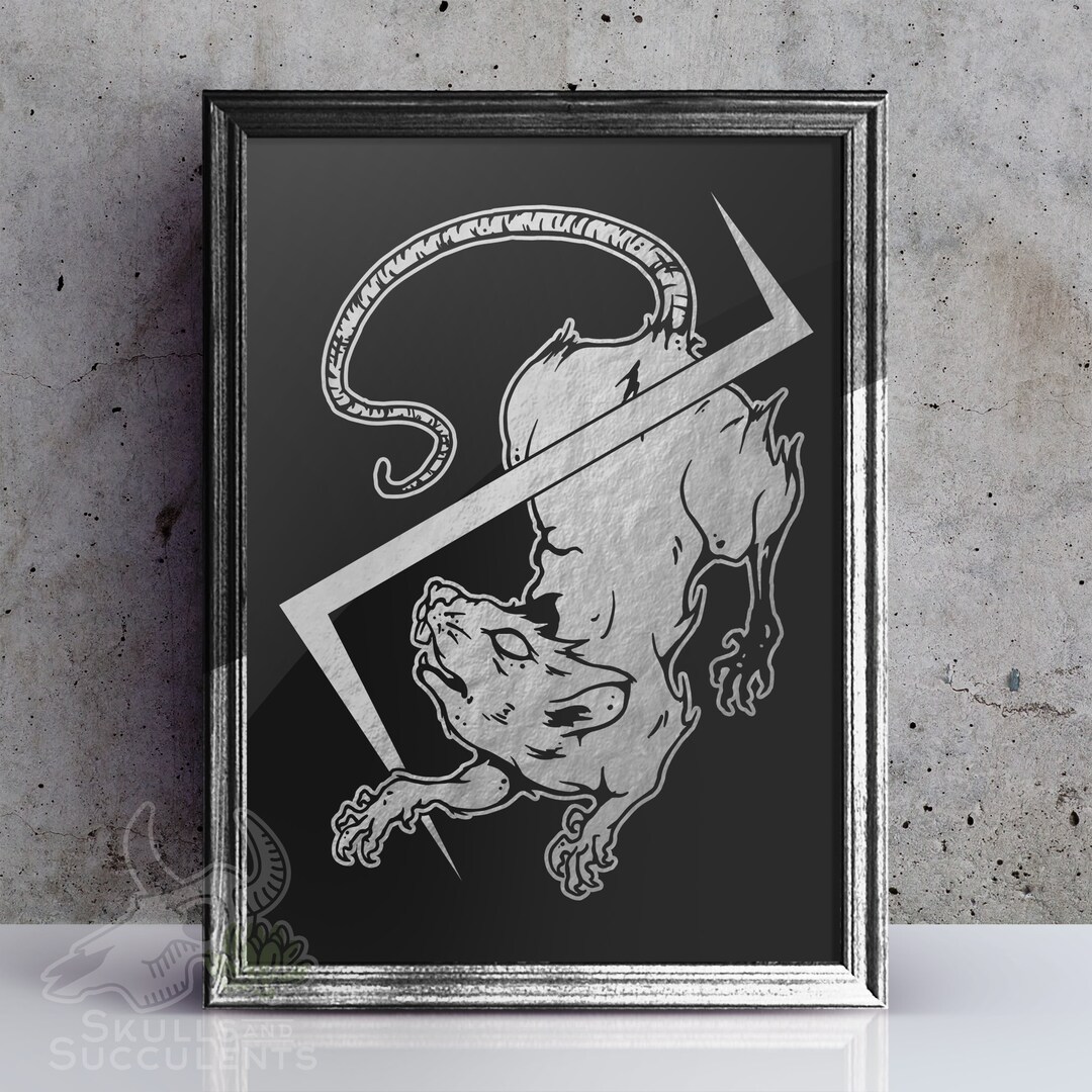 Rat Mouse Foil Art Print - Etsy
