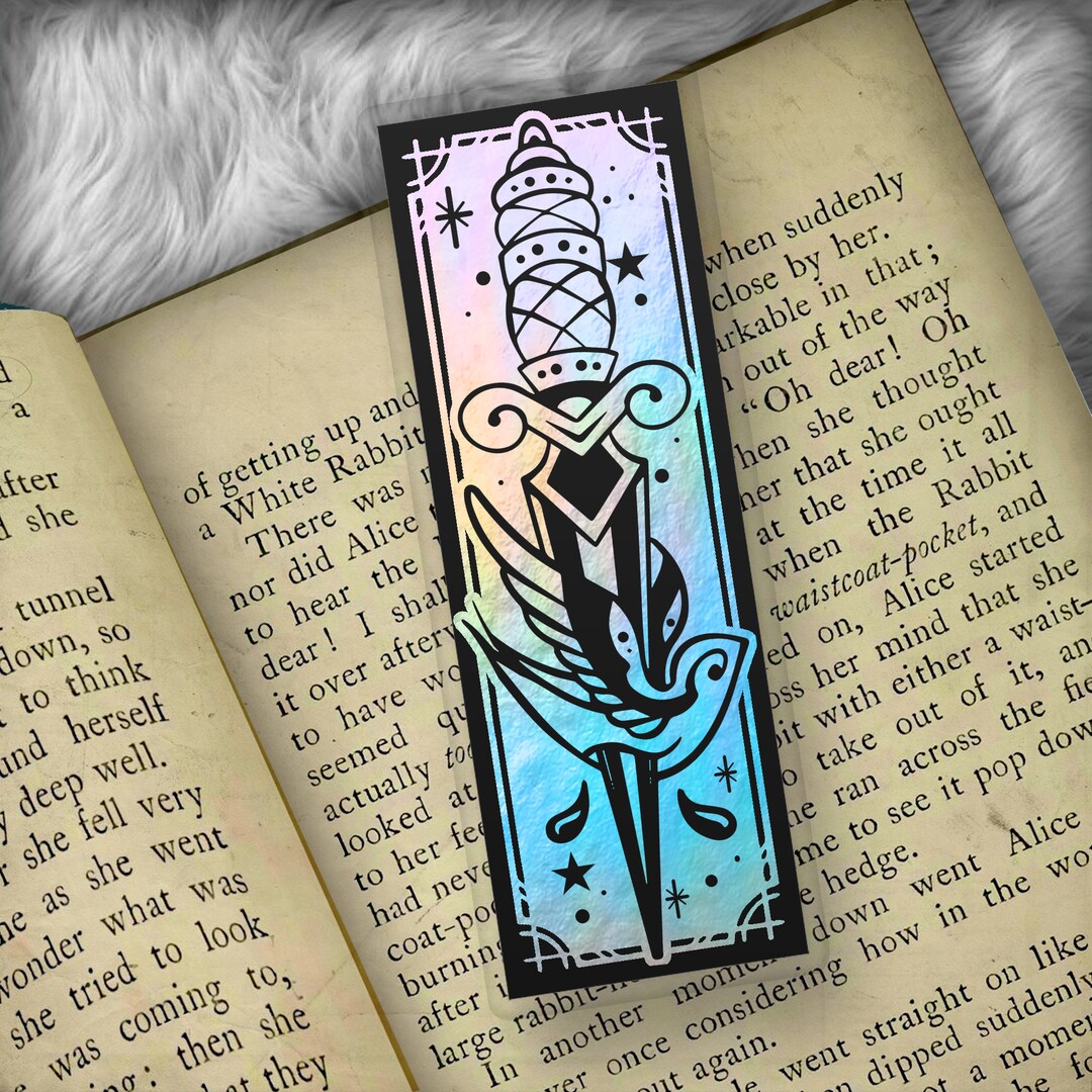 Traditional Tattoo Bird Dagger Foil Art Bookmark - Etsy