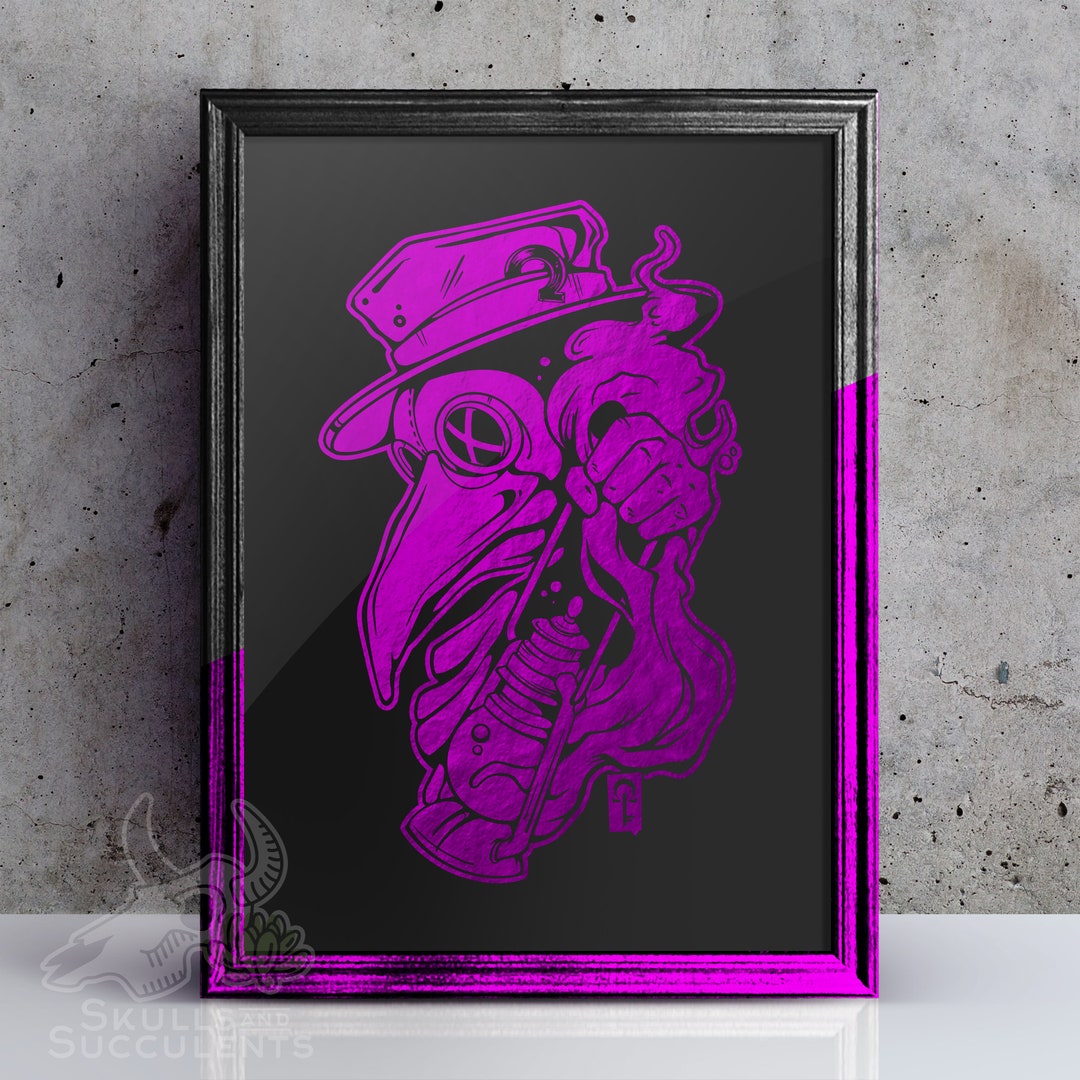 Plague Doctor Real Foil Art Print - Etsy