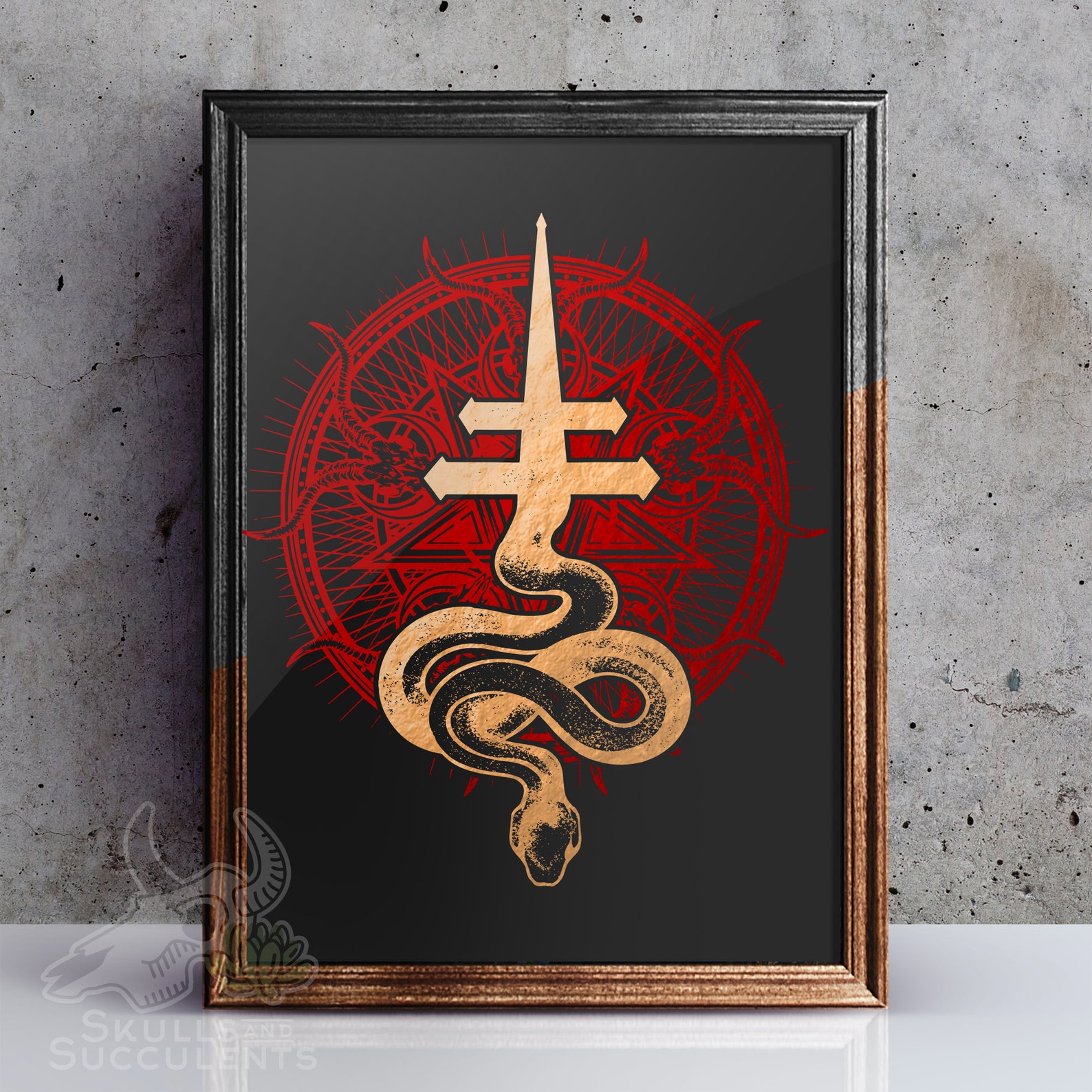 Leviathan Cross Snake Multi Foil Art Print - Etsy