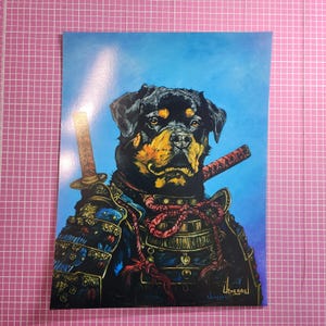 Samurai Rottweiler Dog Signed Limited Fine Art Print - Etsy