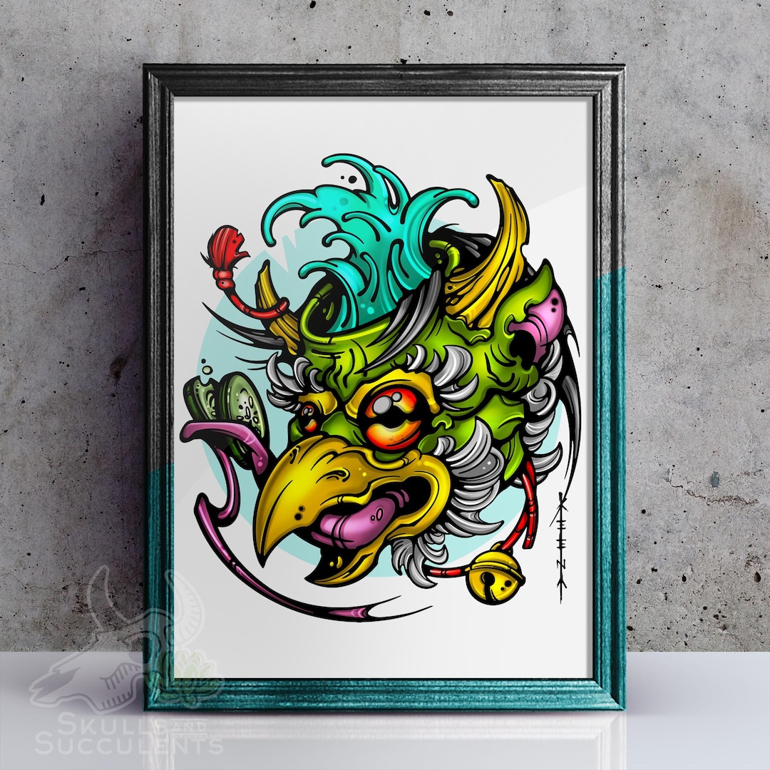 Kappa Yokai Kami Japanese Water Spirit Color Art Print - Etsy