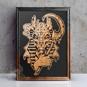 Anubis Egyptian God Foil Art Print - Etsy