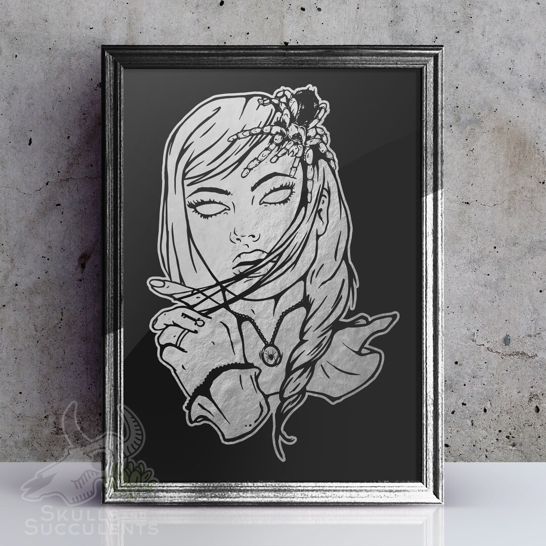 Tarantula Girl Real Foil Art Print - Etsy