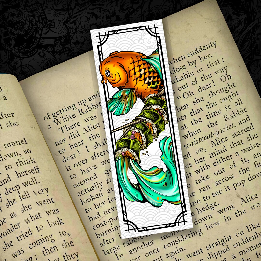 Japanese Sushi Koi Fish Full Color Bookmark - Etsy