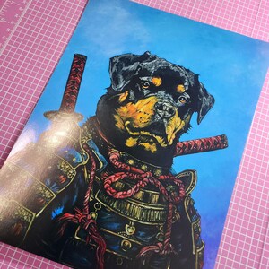 Samurai Rottweiler Dog Signed Limited Fine Art Print - Etsy